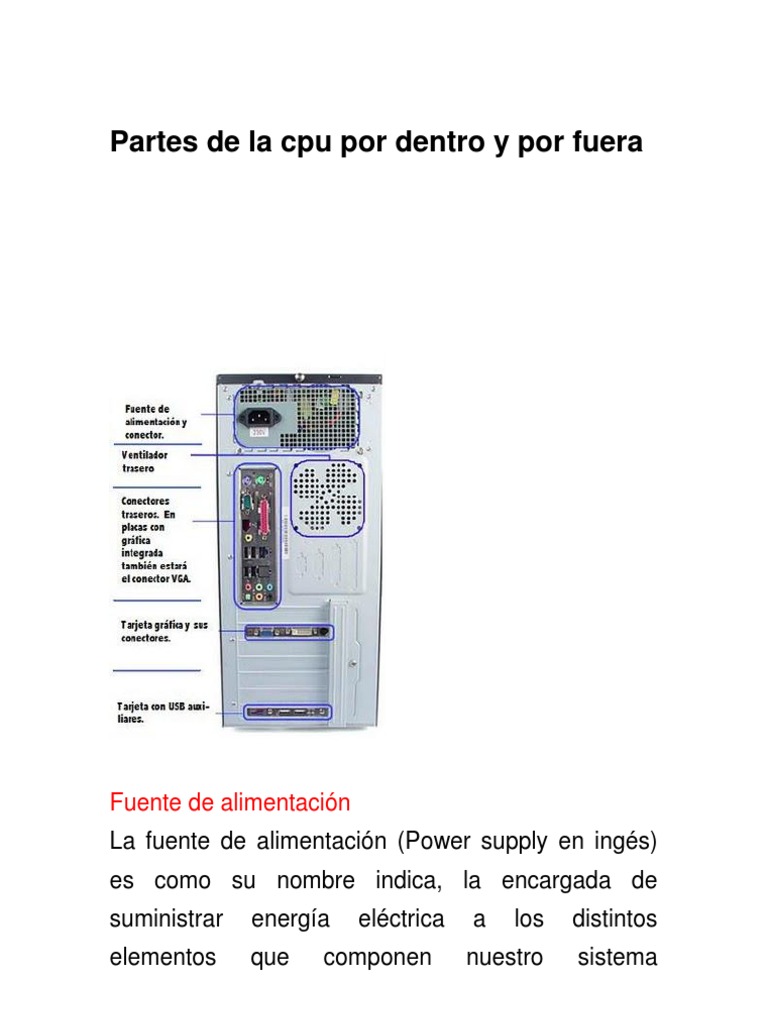 Partes de La Cpu Por Dentro y Por Fuera | PDF | Hardware de la ...