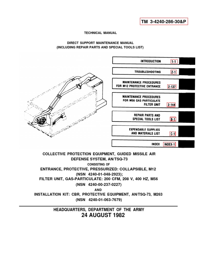 TM 3-4240-286-30P Collective Protection Equipment An/tsq-73 | PDF ...