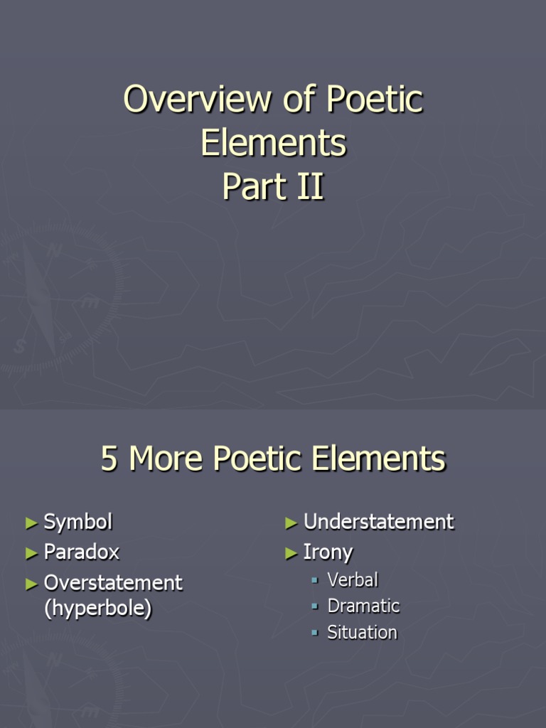 Overview of Poetic Elements | PDF | Irony | Symbols