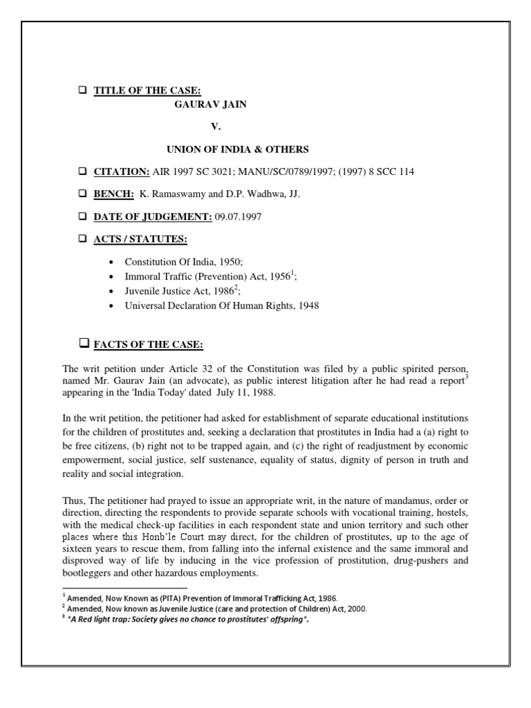 Case Study | PDF | Prostitution | Human Rights