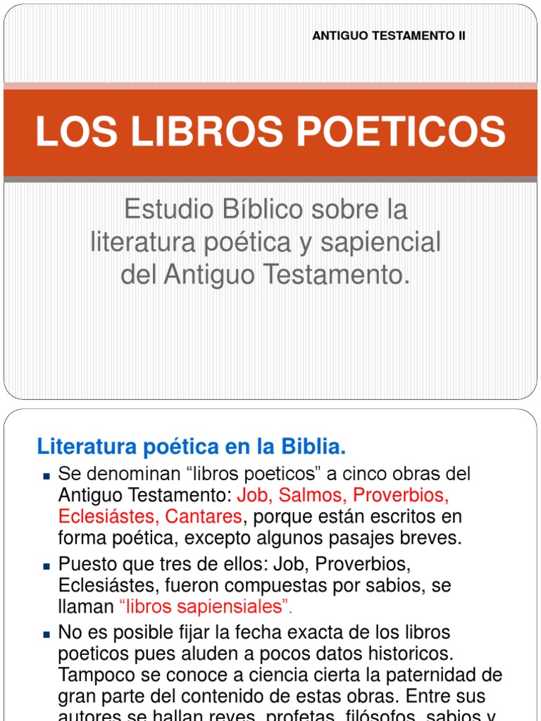 Libros Poeticos | PDF | Salmos | Libro de proverbios