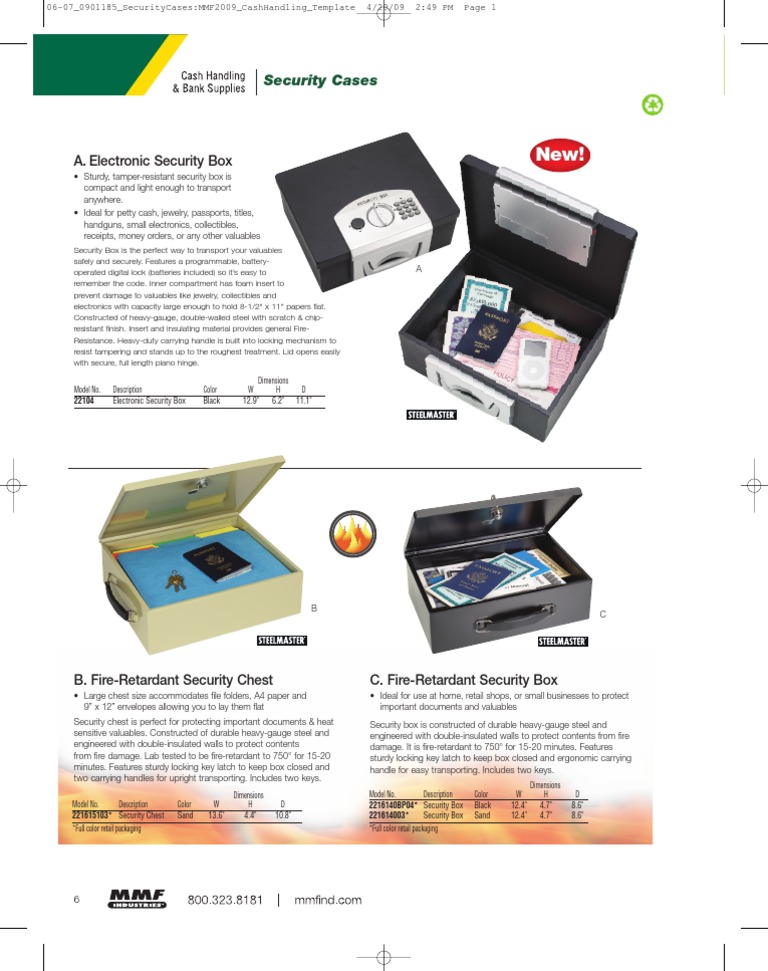 Fire-Retardant Security Boxes & Chests | PDF