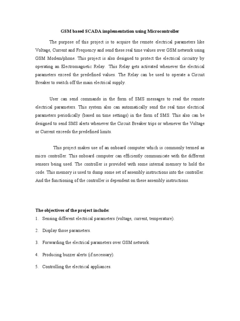 GSM Based SCADA Implementation | PDF | Microcontroller | Relay