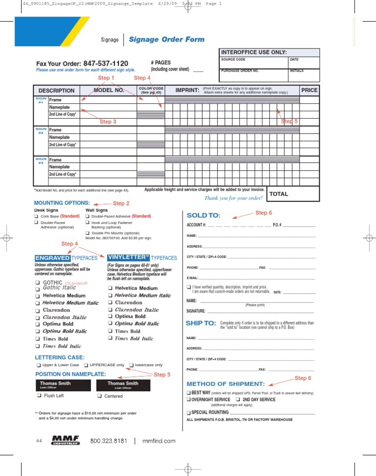 Signage Order Form | PDF