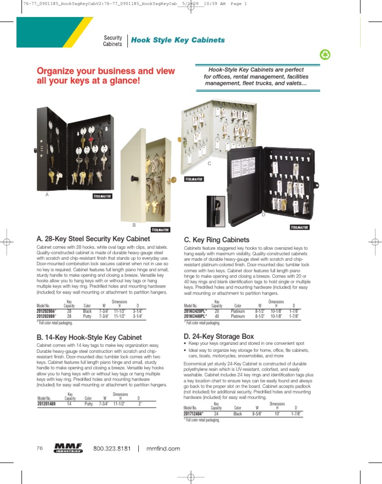 Organize Your Business and View All Your Keys at A Glance!: Hook Style ...