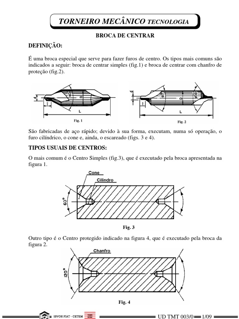 Tabela para Furo de Centro | PDF | Parafuso | Óleo de motor