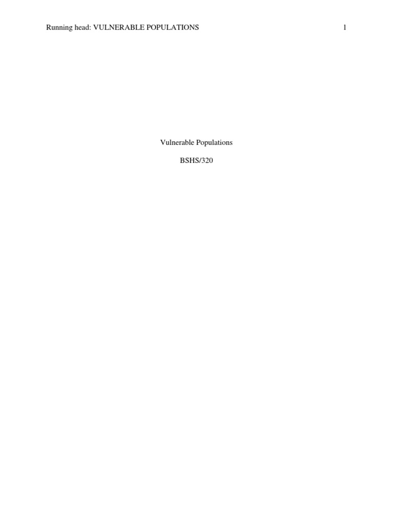 Vulnerable Populations Homelessness Pdf Homelessness Great Depression