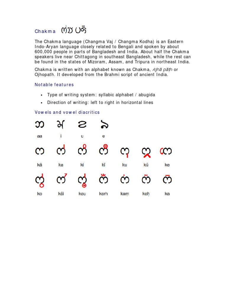 Chakma | PDF | South Asia | Languages
