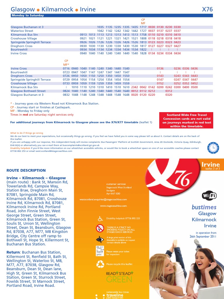 X76 - Irvine To Glasgow | PDF | Glasgow | Bus