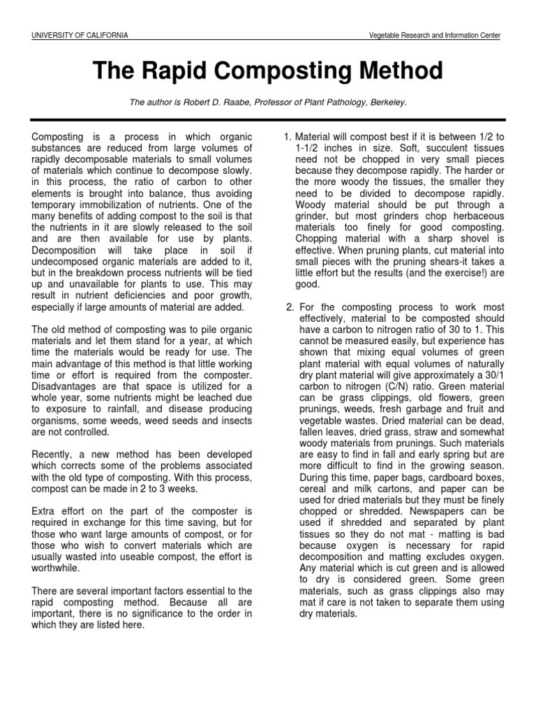 Berkeley Method of Composting | PDF