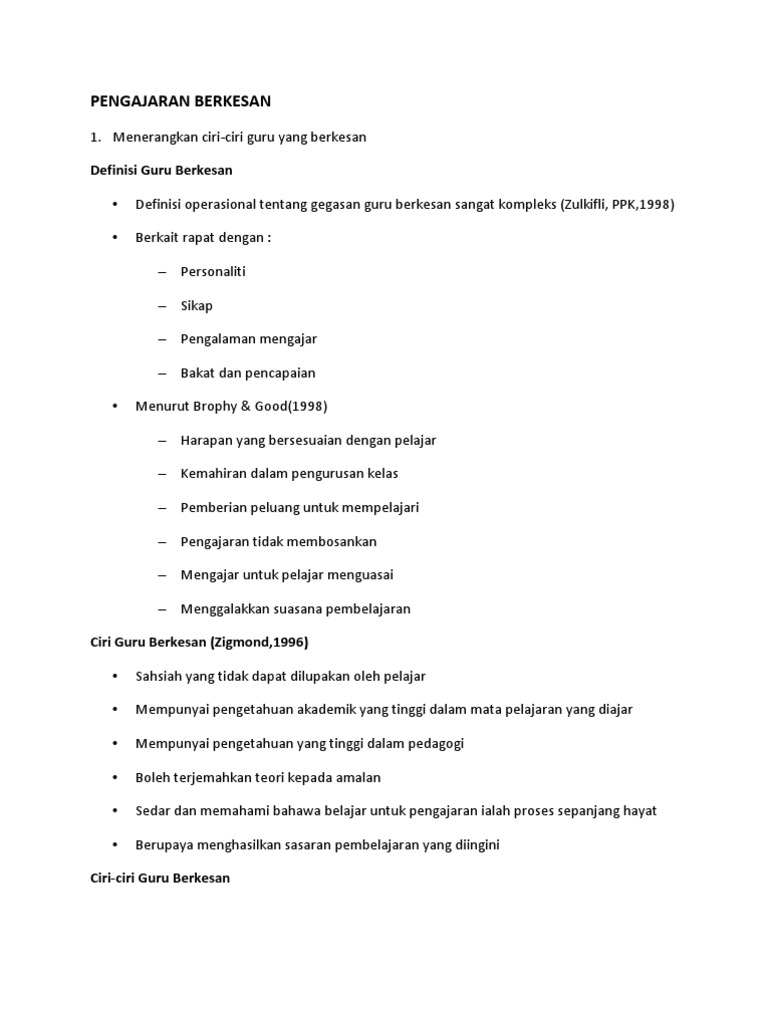 Ciri-Ciri Guru Berkesan-Berdasarkan Nilai Bitara | PDF