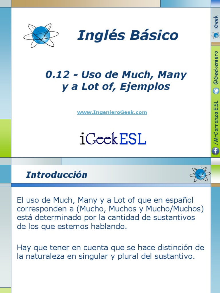 0.12 - Uso de Much, Many y A Lot Of, Ejemplos | PDF | Crecimiento ...
