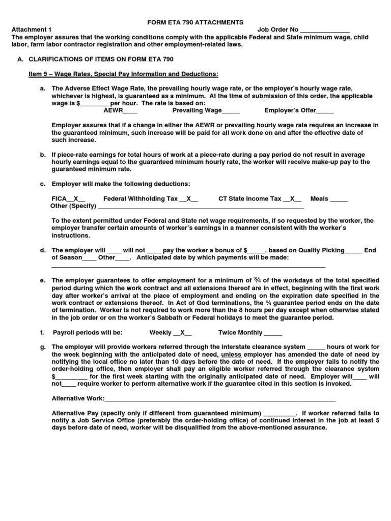 Department of Labor: FORM-790-ATTACHMENTS | PDF | Piece Work | Wage