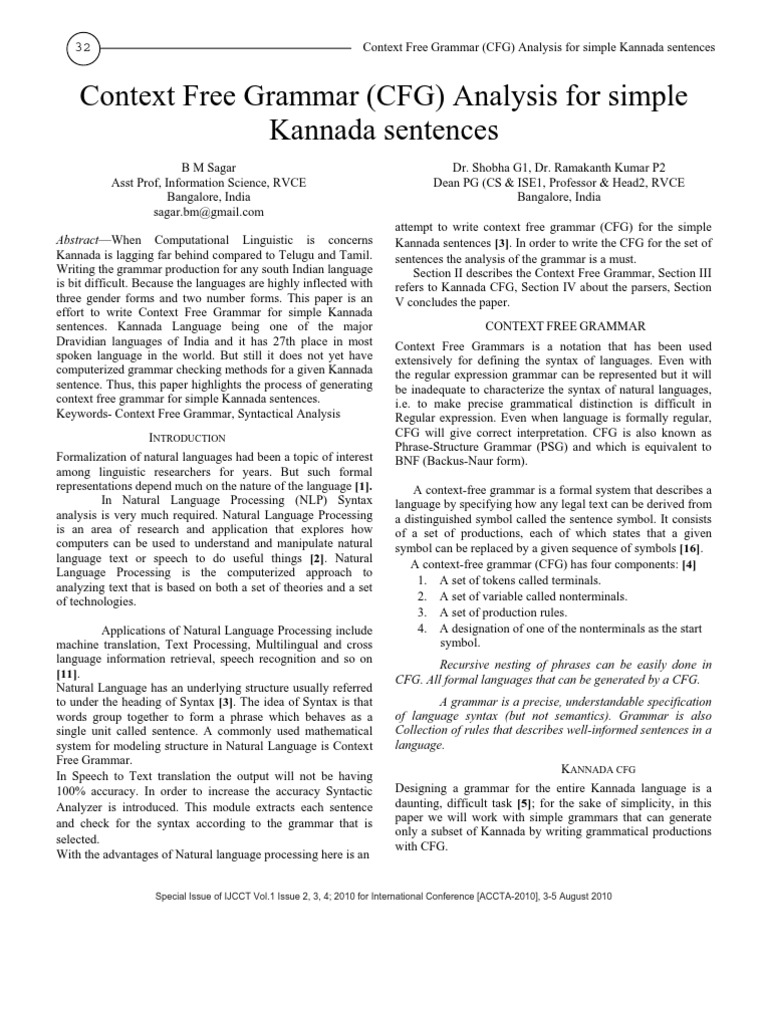 Context Free Grammar - Kannada | PDF | Parsing | Syntax