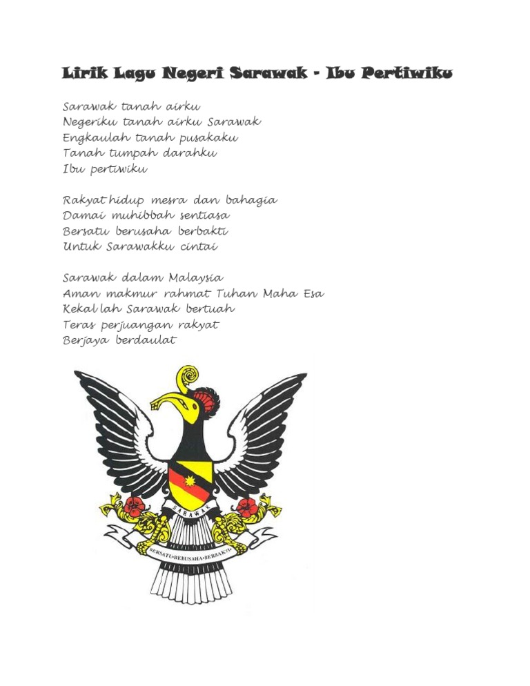 Lirik Lagu Negeri Sarawak | PDF