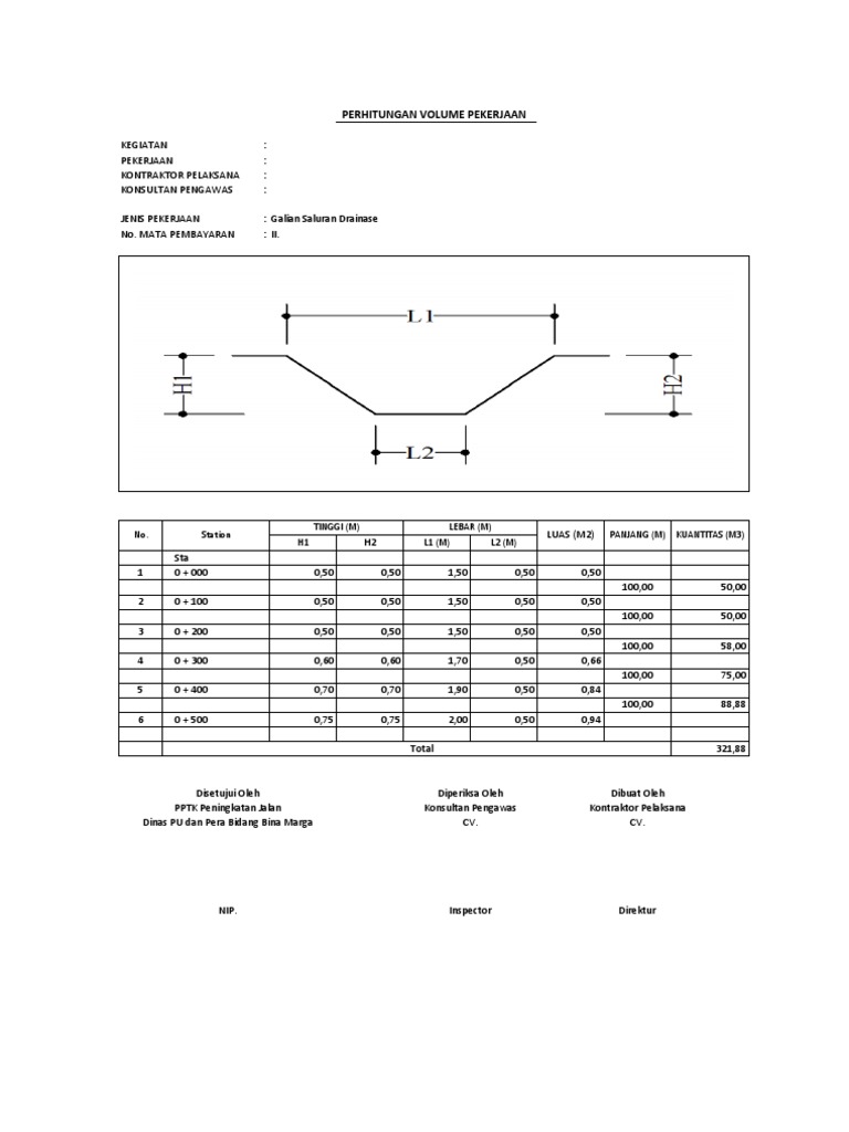 Contoh Back-Up Galian Tanah | PDF