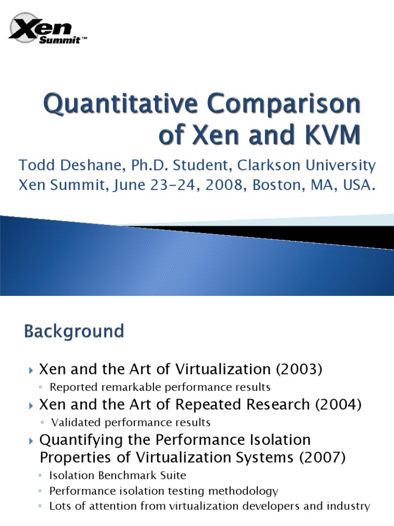 Xen Versus Kvm 20080623 Pdf Virtualization Linux