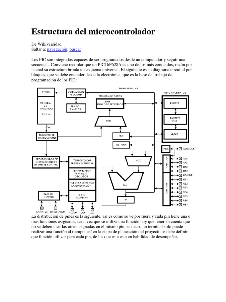 Estructura Del Microcontrolador | PDF | Microcontrolador | Unidad Central de procesamiento