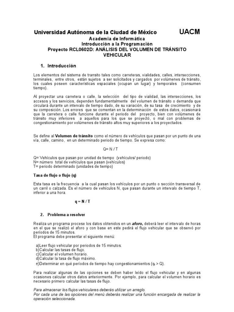 Ejemplo de Aforo Vehicular | PDF | La carretera | Calle