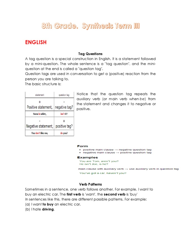 8th Grade III | PDF | Verb | Pollution