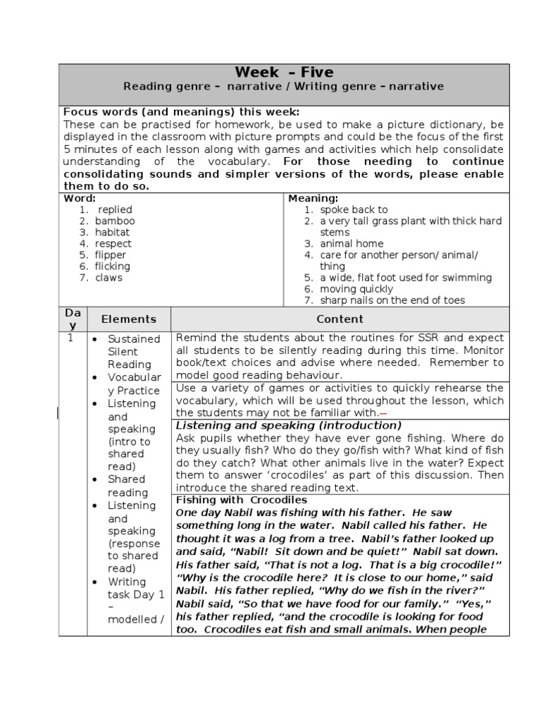 Y4 U3 W5 Final | PDF | Reading Comprehension | Vocabulary