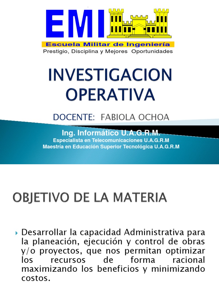 Investigacion Operativa | PDF | La investigación de operaciones ...