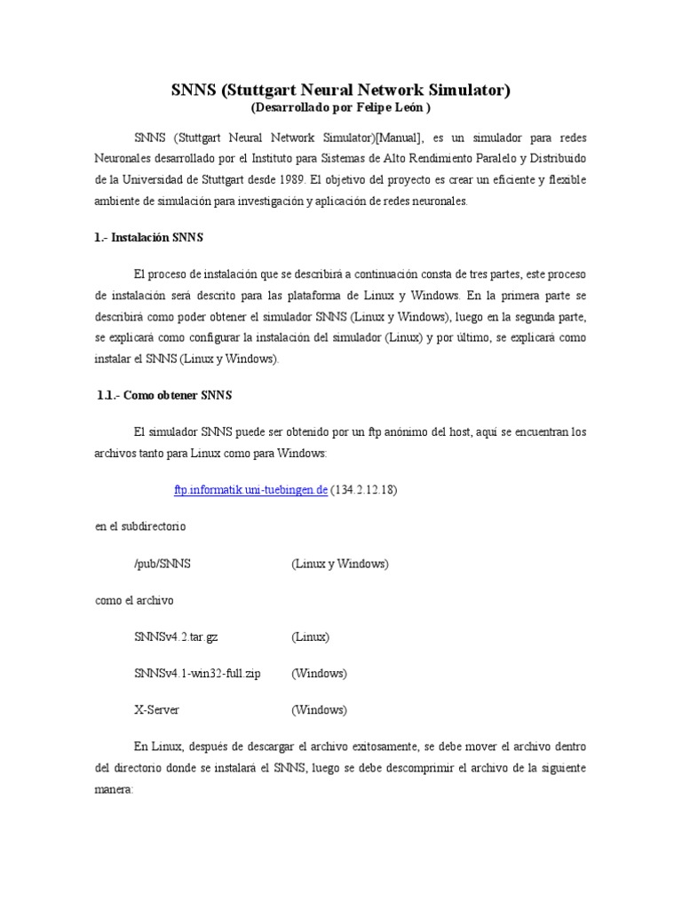 Tutorial SNNS | PDF | Archivo de computadora | Microsoft Windows