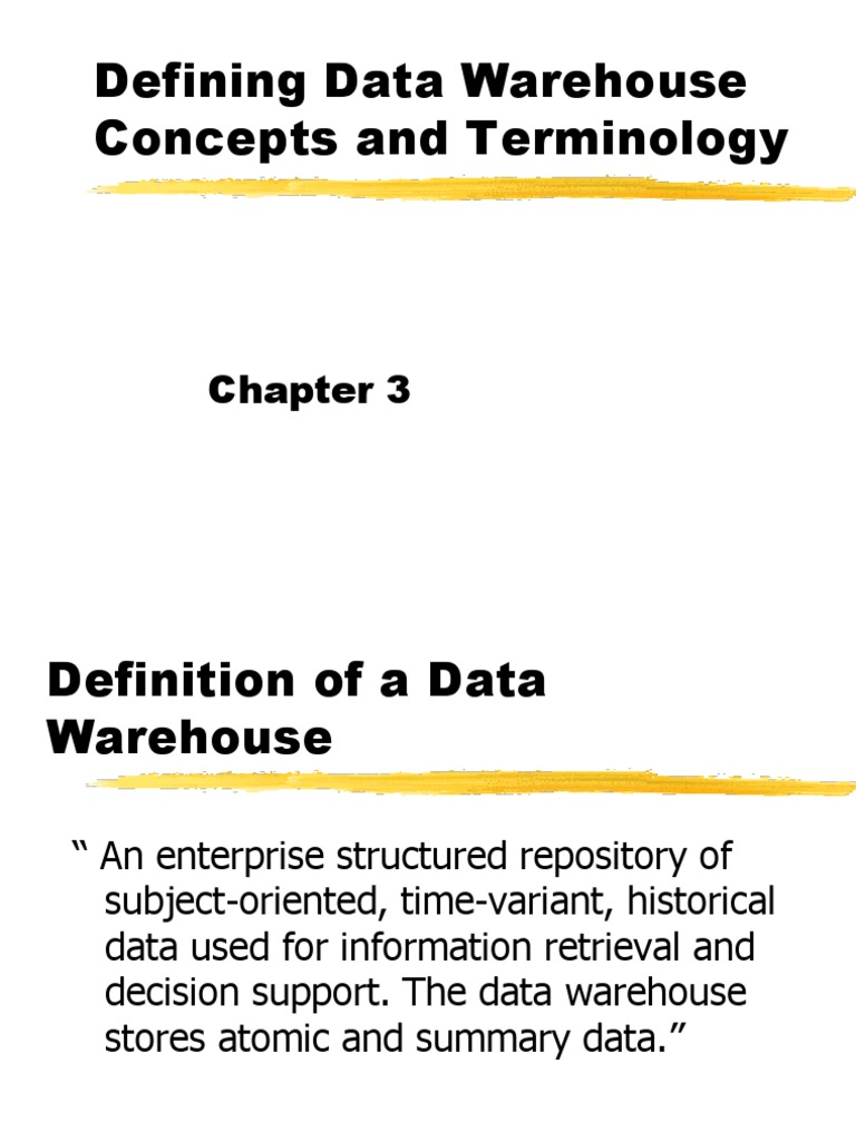 Defining Data Warehouse Concepts and Terminology | PDF | Data Warehouse ...
