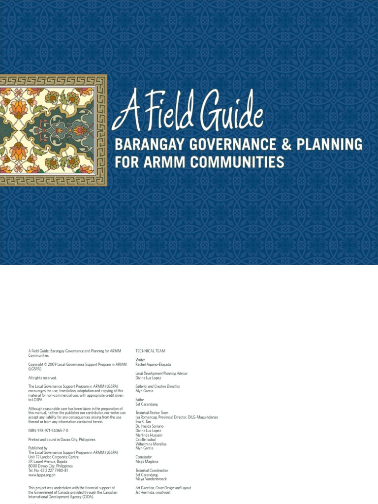 Barangay Governance and Planning For ARMM Communities: A Field Guide ...