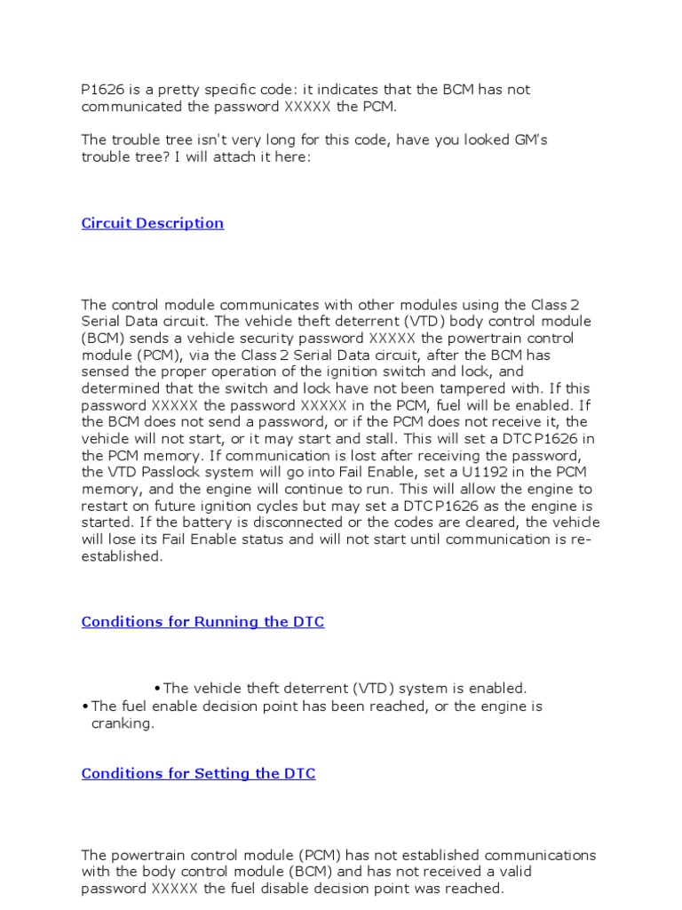 P1626 Is A Pretty Specific Code | PDF | Electrical Connector ...