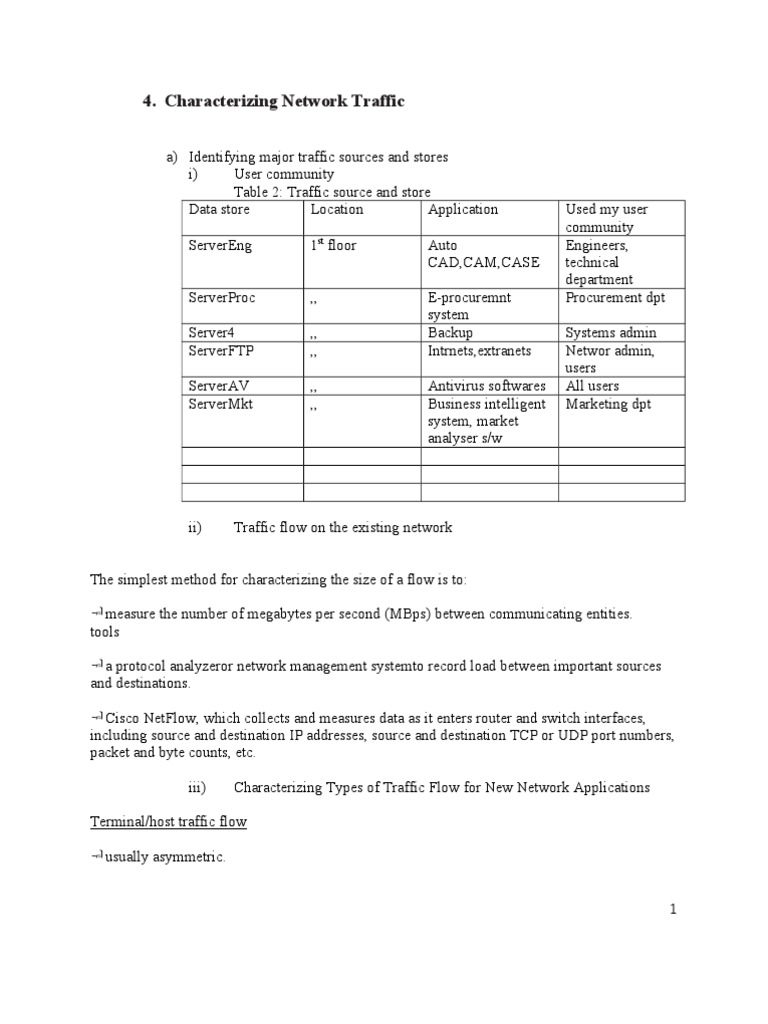 Characterizing Network Traffic Flow | PDF | Server (Computing ...