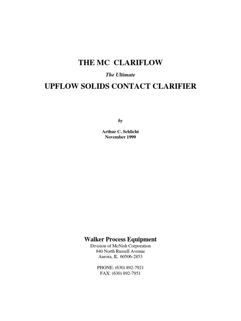 MC Clariflow | PDF | Water Purification | Liquids