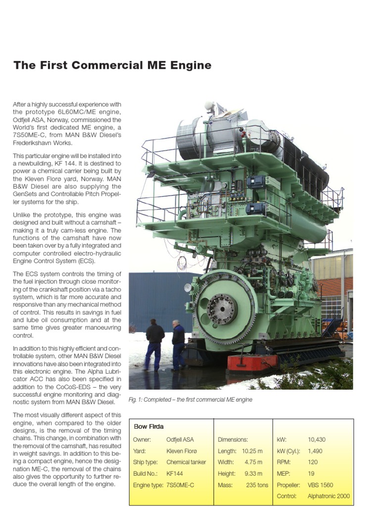 Fig. 1: Completed - The First Commercial ME Engine | PDF | Engines ...