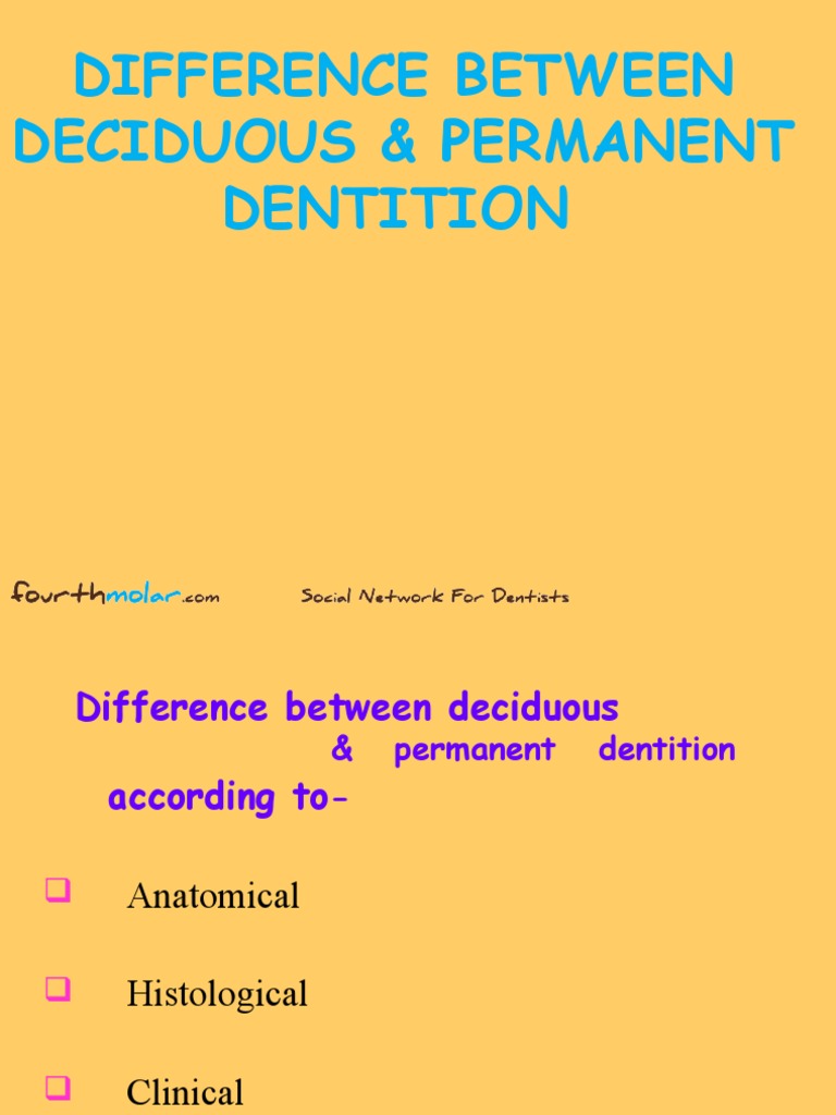 Difference Between Primary Permanent Dentition Pedo | PDF | Tooth | Dental Anatomy