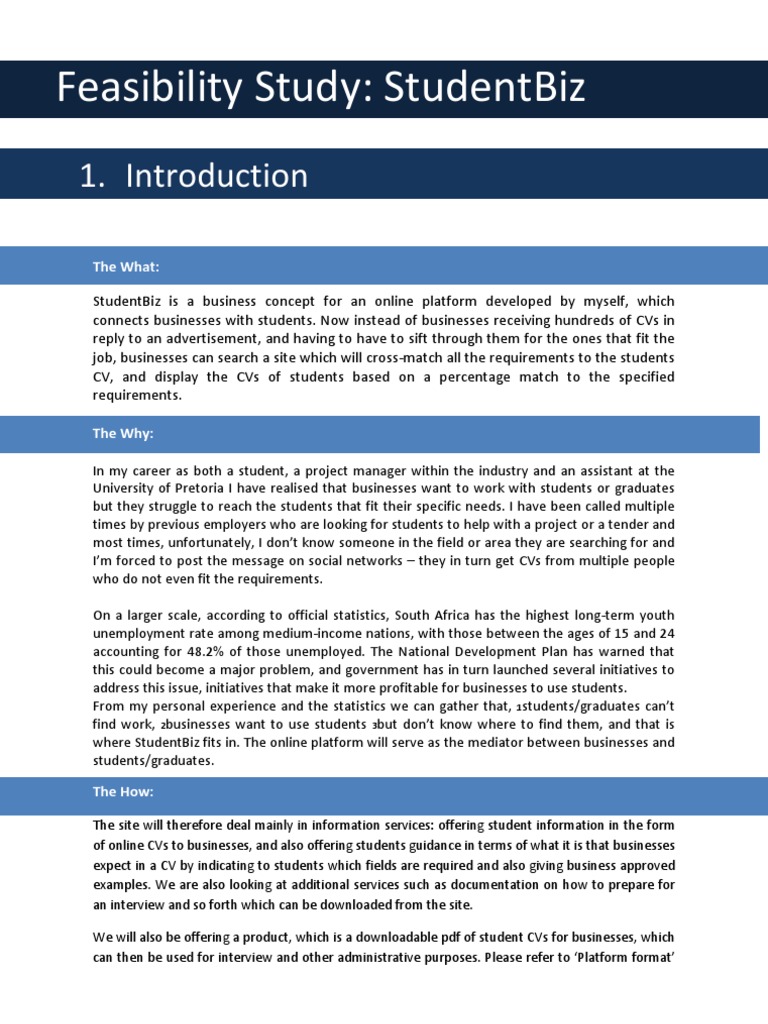 Feasibility Study - StudentBiz | PDF | Recruitment | Usability