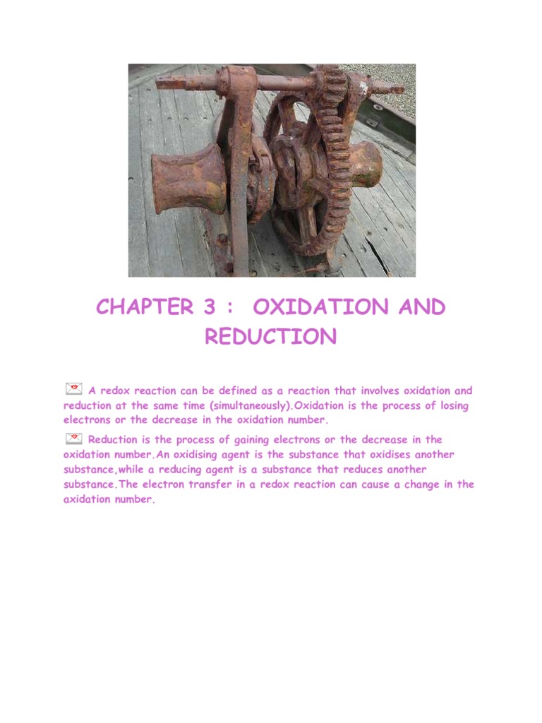 Form 5 Chapter 3 | PDF | Redox | Metals