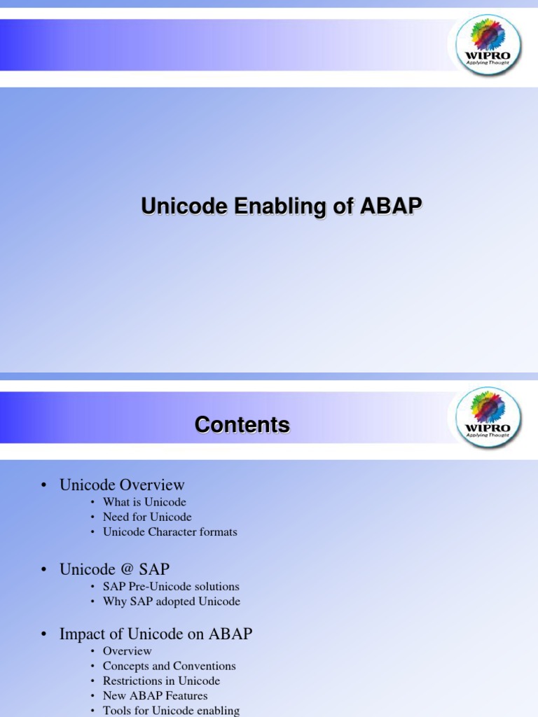 Unicode Enabling of ABAP | PDF | Character Encoding | Written Communication