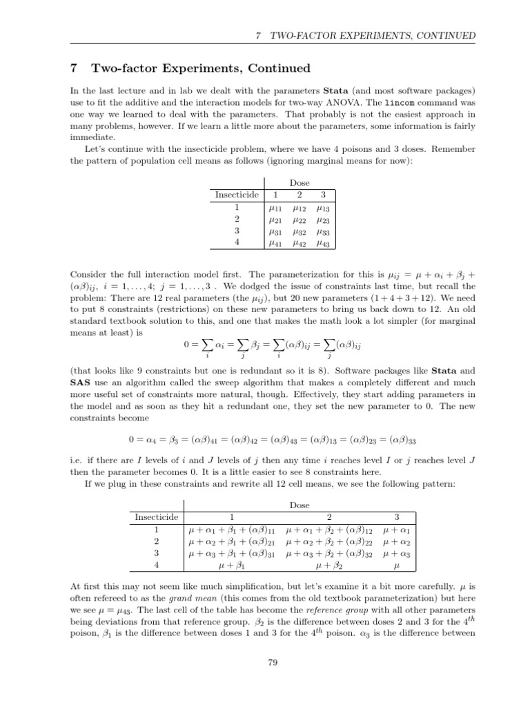 7 Two-Factor Experiments, Continued | PDF | Coefficient Of Determination | Errors And Residuals