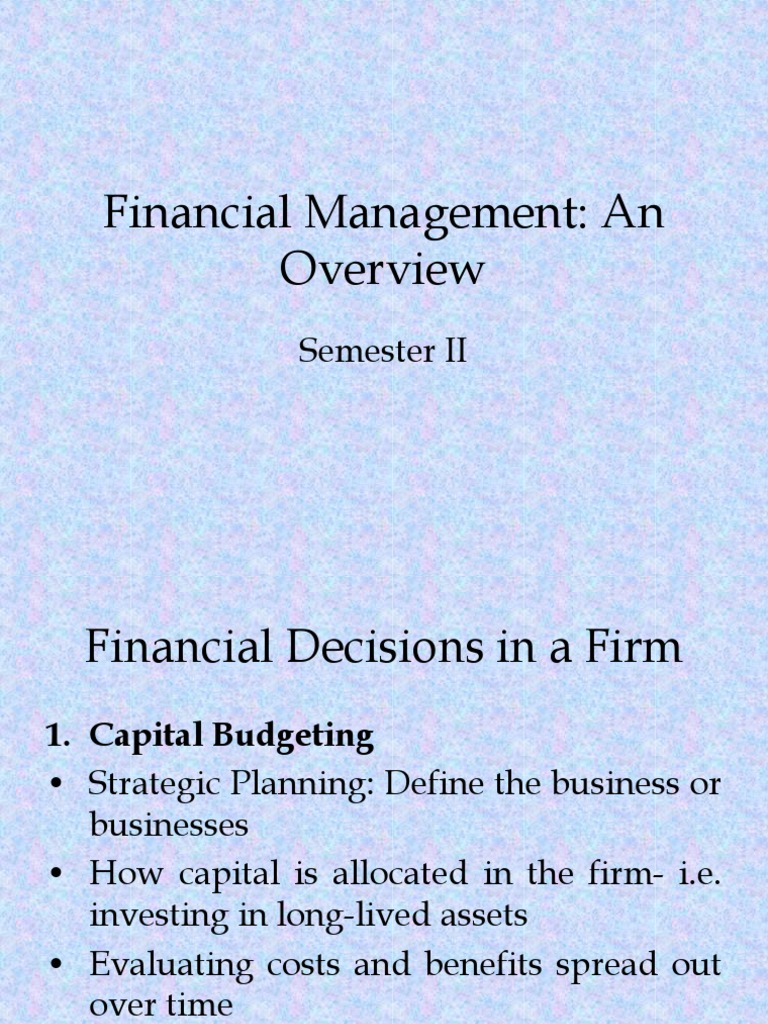 Financial Management: An: Semester II | PDF | Investing | Financial Markets