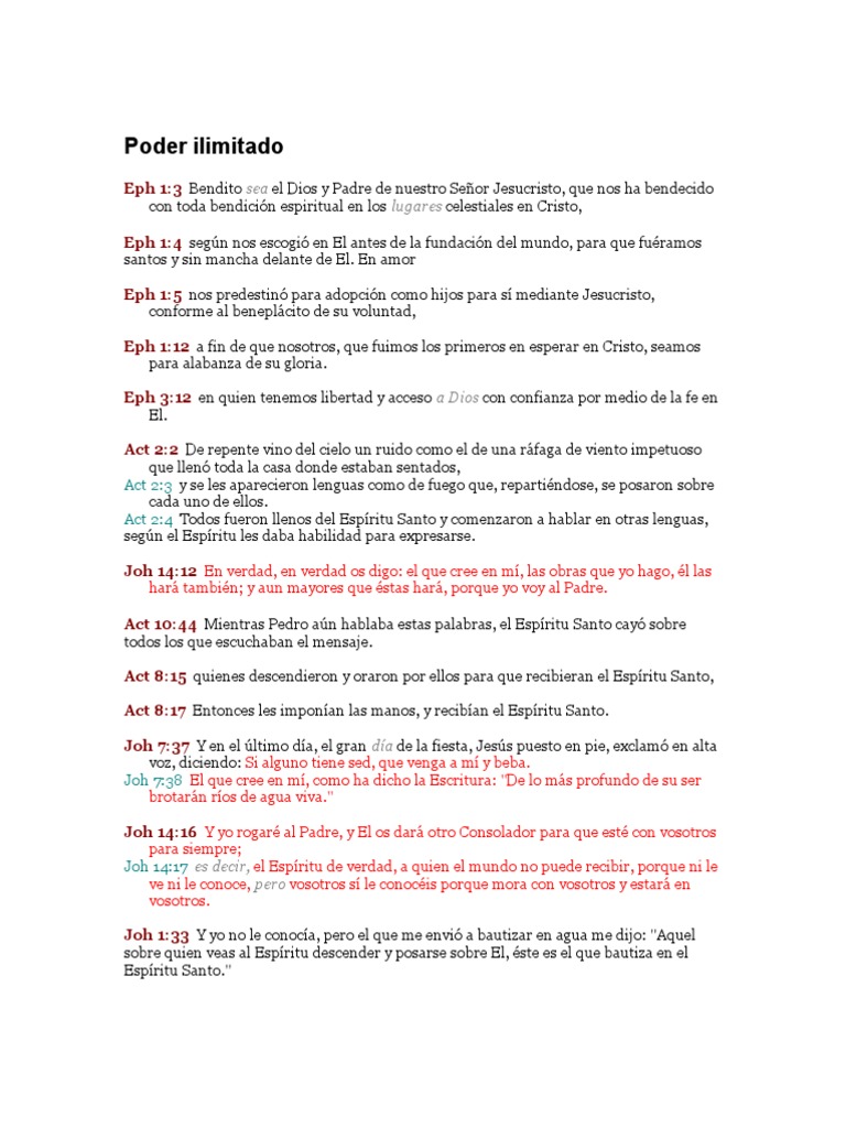 Poder Ilimitado | PDF | Cristo (título) | espíritu Santo