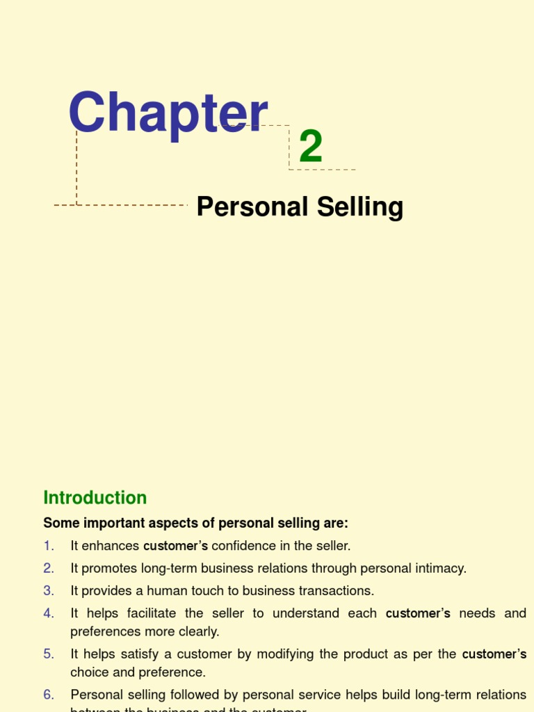 Ch 02 Personal Selling And Theories Pdf Sales Market Economics
