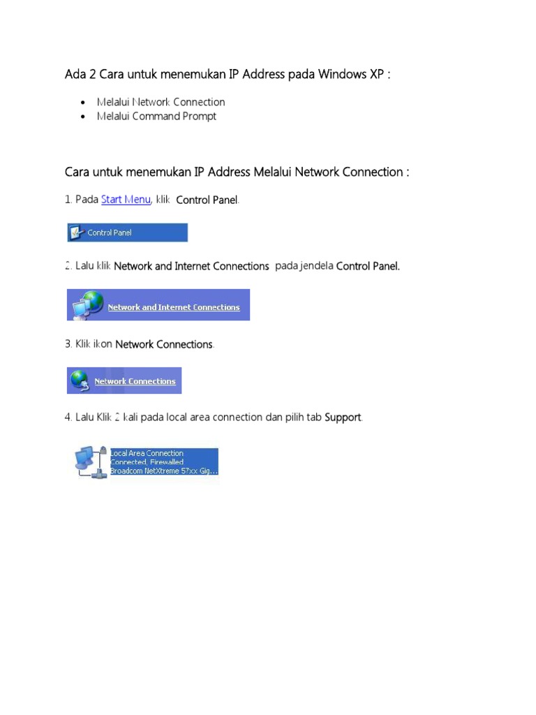 How To - Find IP Address in Windows XP | PDF