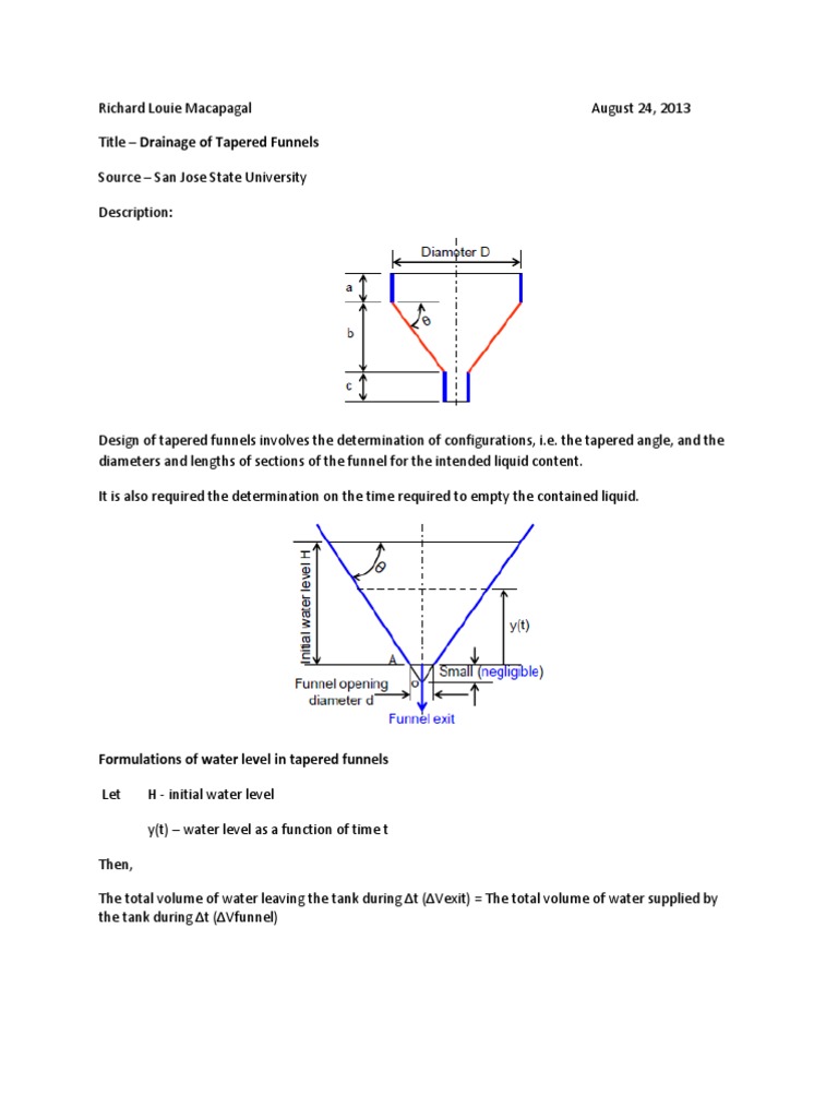 Tapered Funnel Drainage Design Guide | PDF | Social Science | Teaching ...
