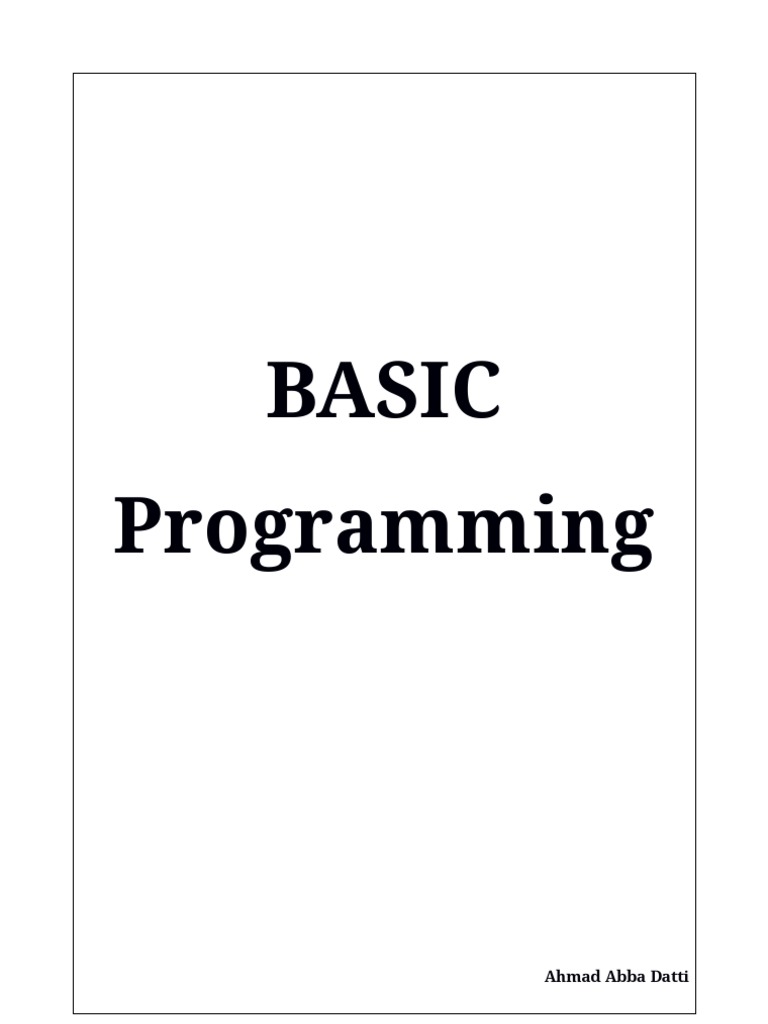 Basic Programming Pdf Computer Programming Computer Program