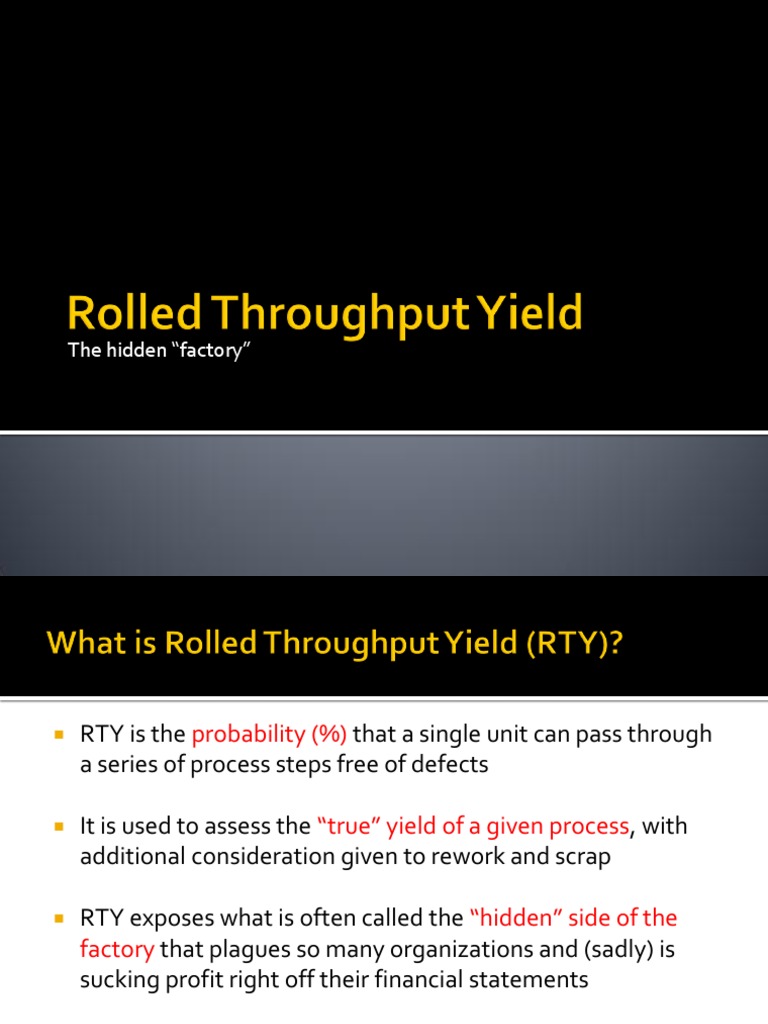 Rolled Throughput Yield (Training) | PDF | Processes | Production And ...