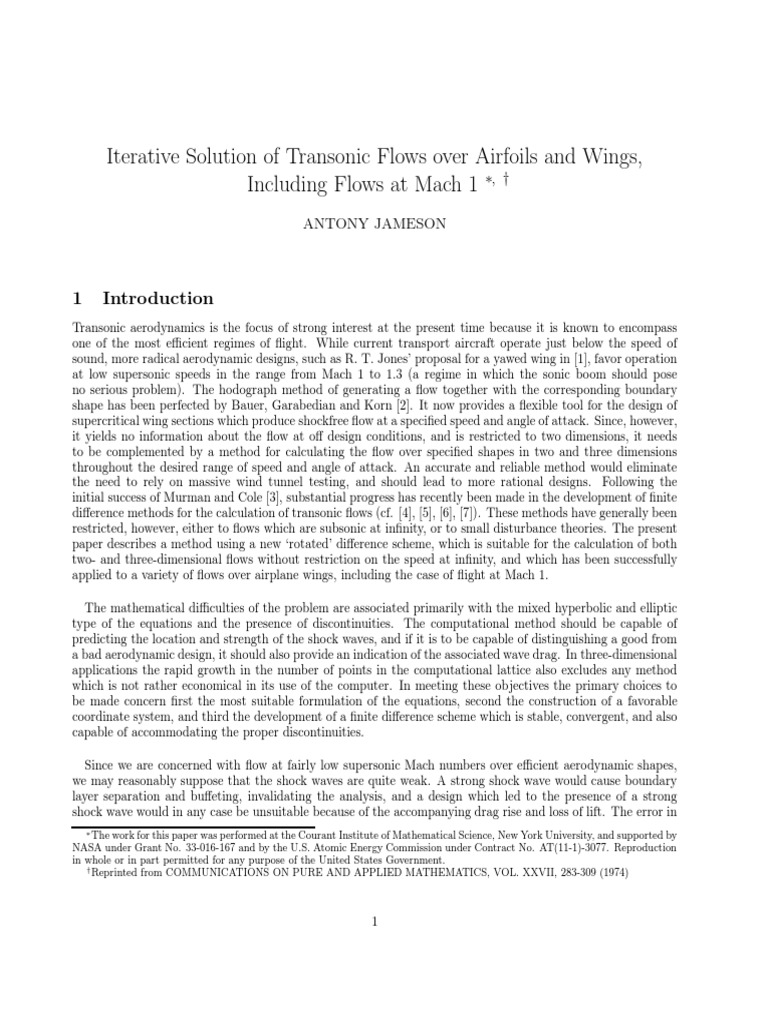 Transonic Flow Over Wings | PDF | Mach Number | Drag (Physics)