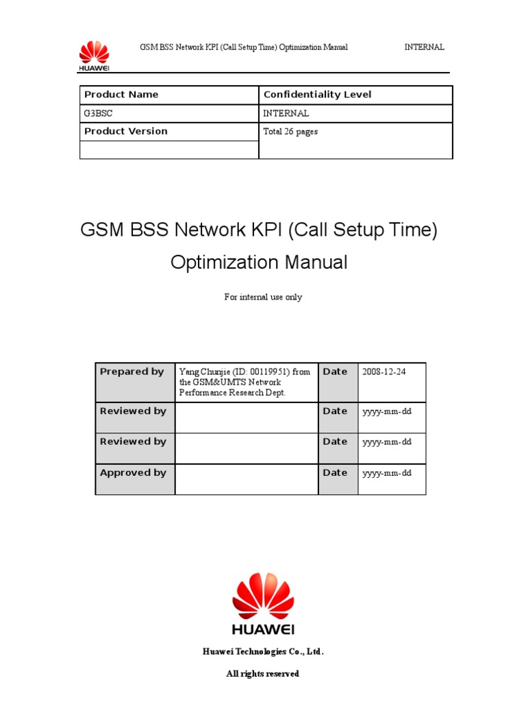 14 GSM BSS Network KPI Call Setup Time Optimization Manual 1 PDF | PDF ...