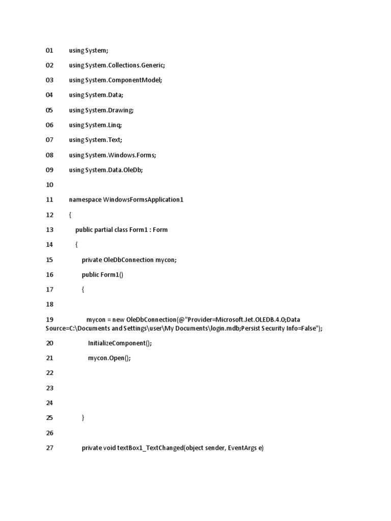 Ms Access Connect C Pdf Pdf C Sharp Programming Language Databases