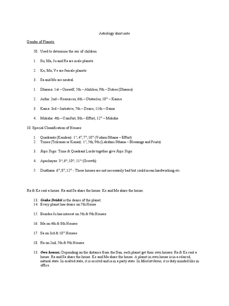 Astrology Short Note | PDF | Indian Religions | Astrology