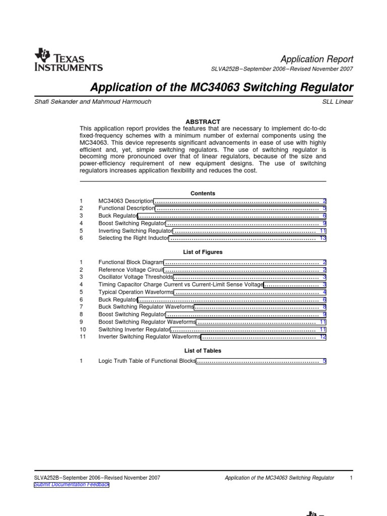 Application of The MC34063 Switching Regulator | PDF | Foreign Language ...